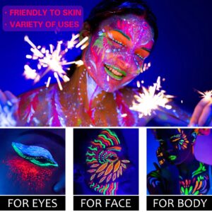 Neon Hot Pink UV Face Body Paint(30g/1oz), Water Based Blacklight Fluorescent Glow Face Body Painting Color for Music Festivals, Nights Out, Halloween, Sports and Party