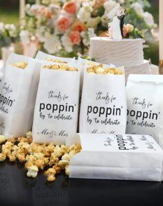 48pcs thanks for poppin' by to celebrate popcorn bags engagement wedding party favors popcorn bags engaged wedding bridal shower goody snack treat bags grease resistant