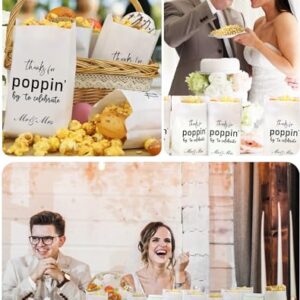 48Pcs Thanks for Poppin' By to Celebrate Popcorn Bags Engagement Wedding Party Favors Popcorn Bags Engaged Wedding Bridal Shower Goody Snack Treat Bags Grease Resistant