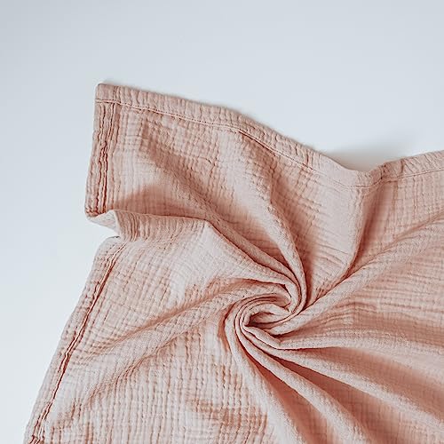 Konssy 2 Pack Muslin Swaddle Blankets for Baby Boys Girls, Receiving Blanket Large 47 x 47 inches, Soft Breathable Muslin Baby Blanket for Unisex Newborn(Pink, Floral)