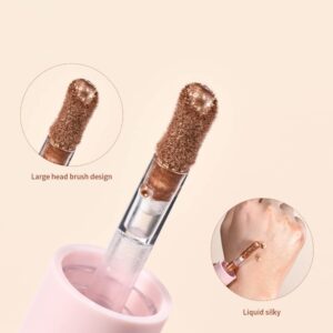 Liquid Highlighter, Contour Stick Makeup Highlighter for Face, Lightweight Glotion, Waterproof Luminous Lotion, Silky Smooth Glitter Highlighter Makeup Stick, Multi-Use Body Shimmer Liquid Bronzer (#2 Starlight)