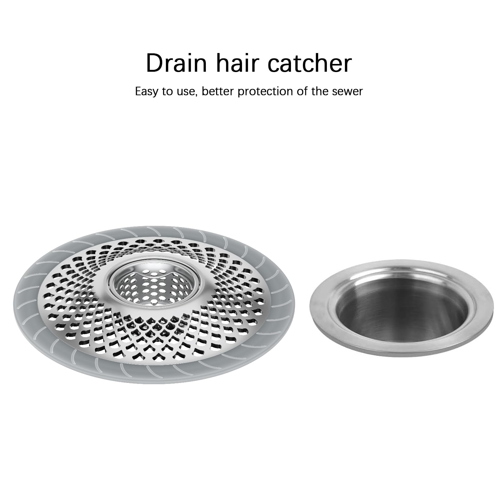 Drain Hair Catcher Bathtub Drain Strainers, Strainer Stainless Steel Drain Protector for Bathroom, Bathtub, Sink, washbasin, Kitchen