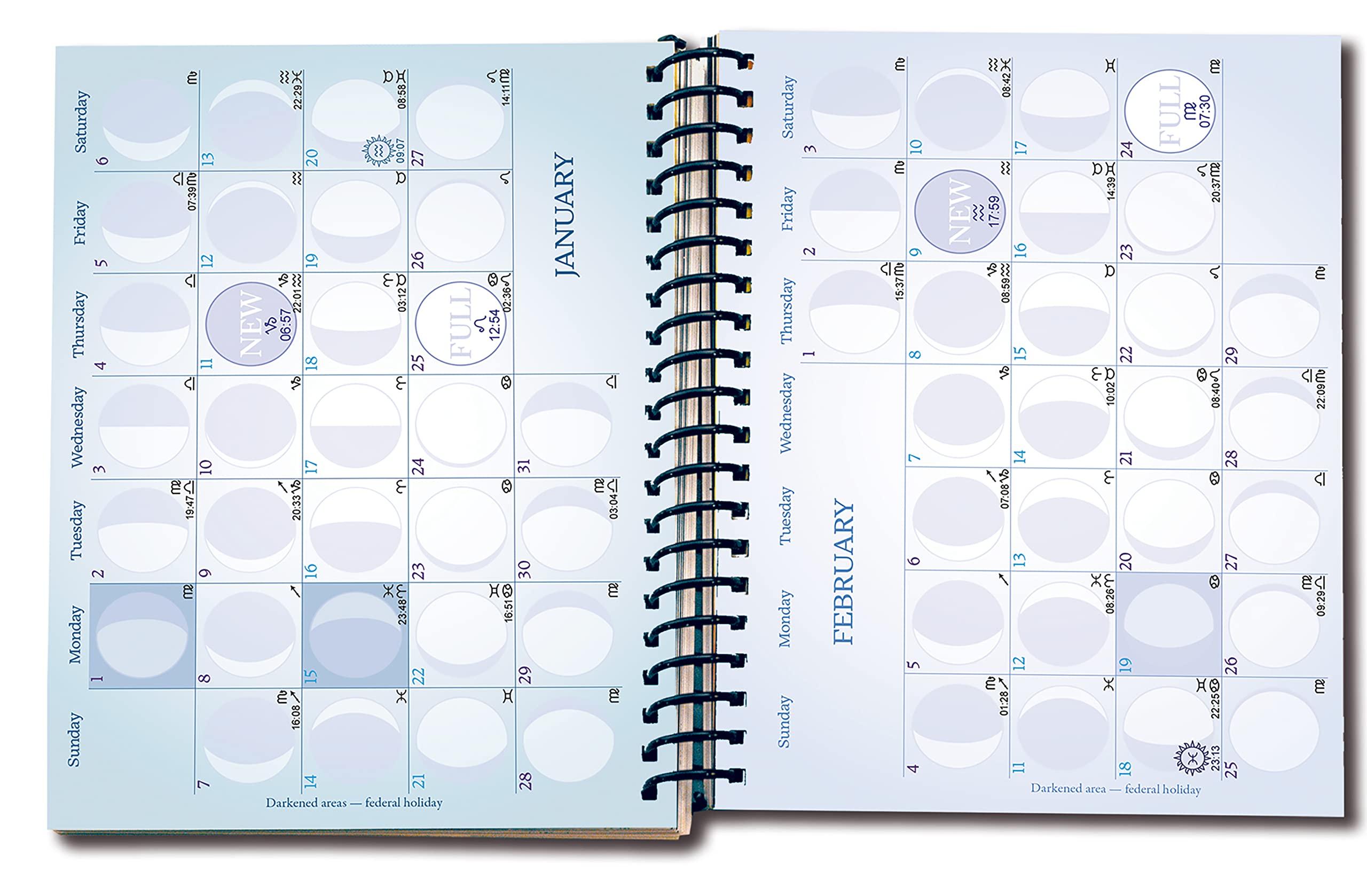 MOON DIARY 2024 Datebook Calendar Personal Organiser (EST - Eastern Time)