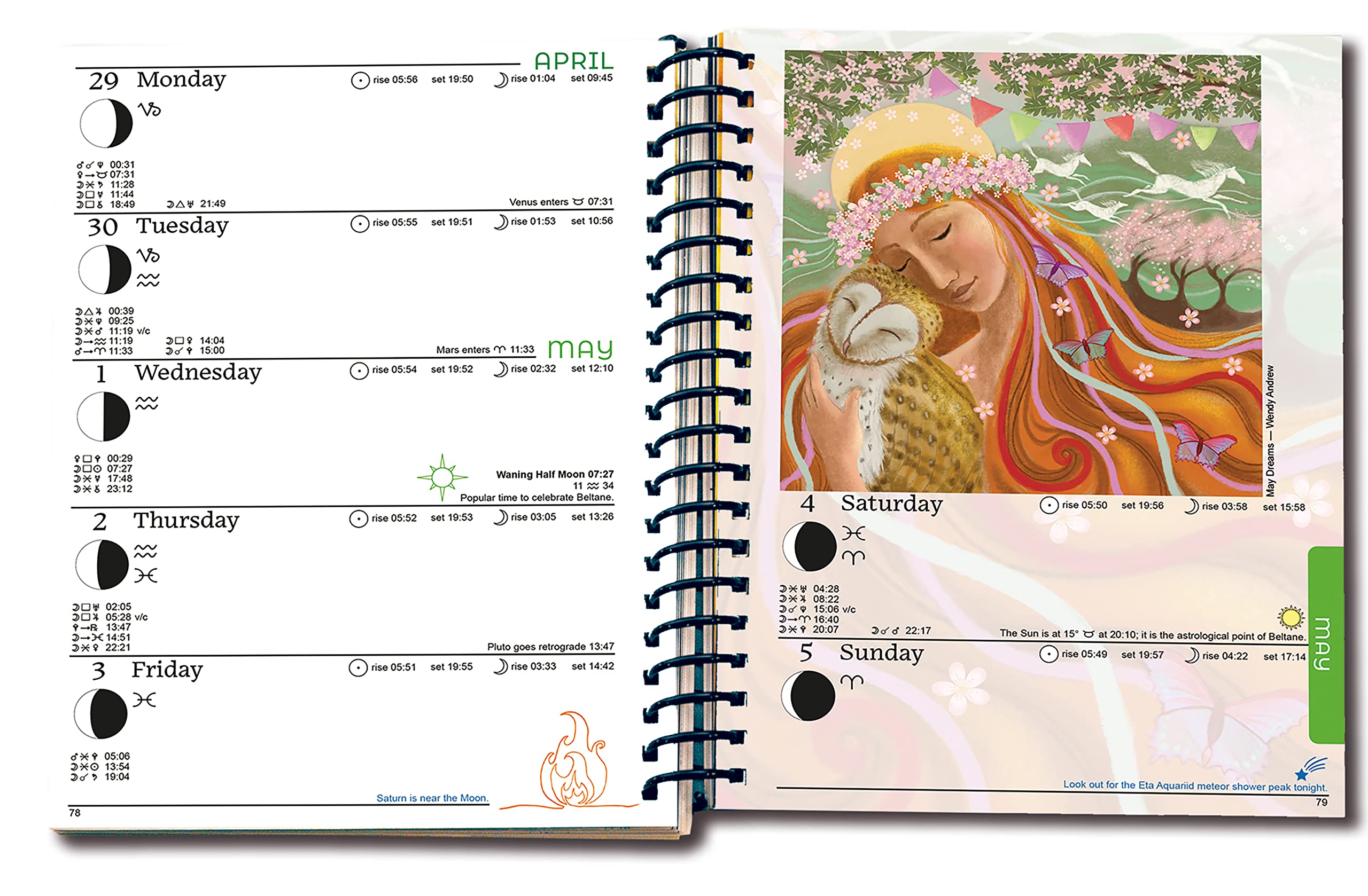 MOON DIARY 2024 Datebook Calendar Personal Organiser (EST - Eastern Time)