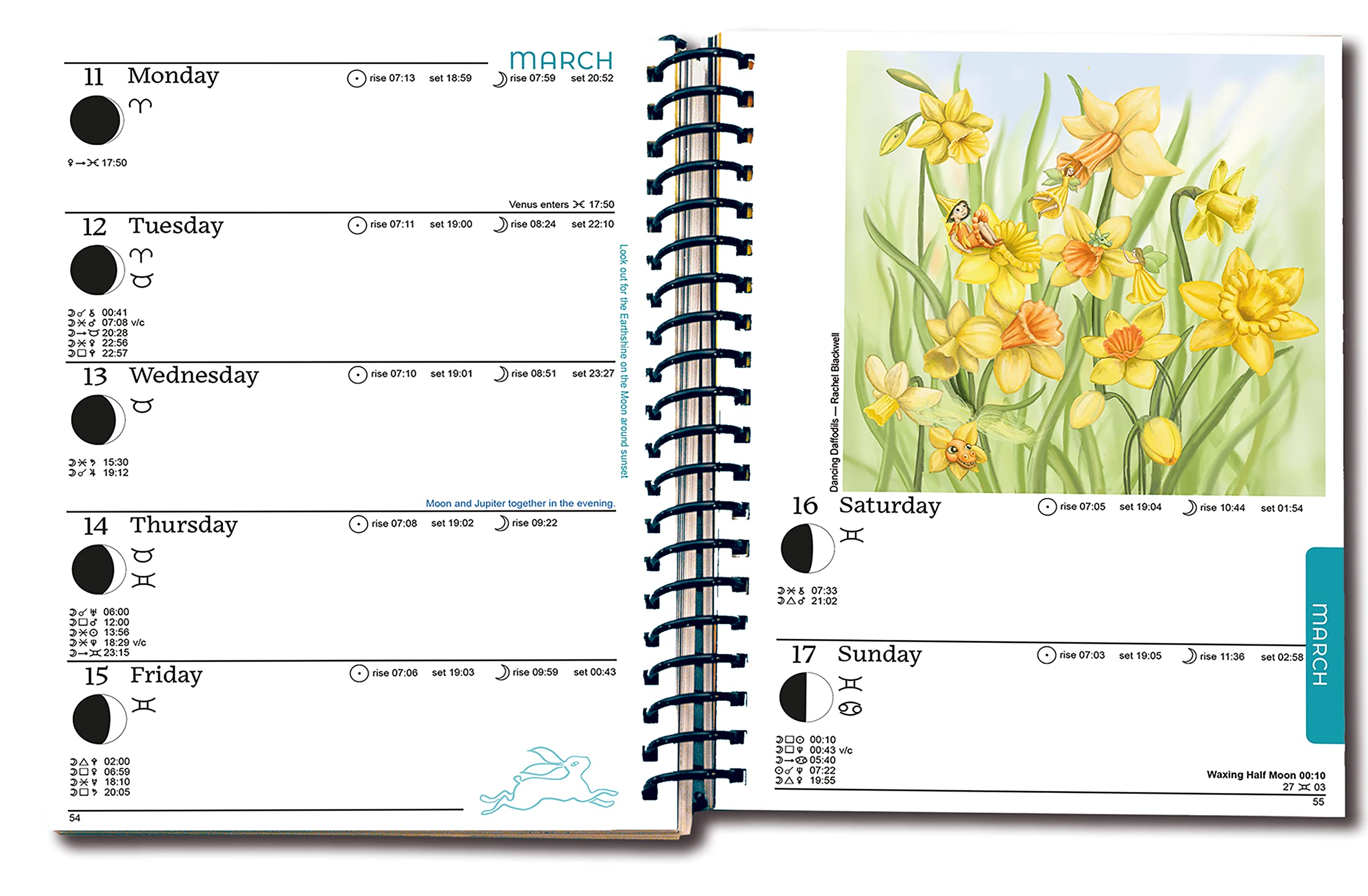 MOON DIARY 2024 Datebook Calendar Personal Organiser (EST - Eastern Time)