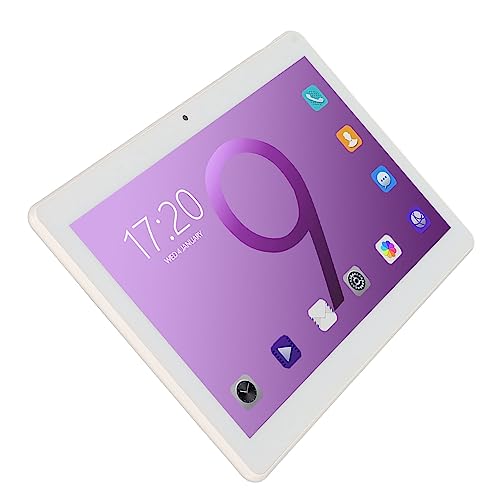 ciciglow 10 Inch Tablet, Tablet PC 3GB RAM 32GB ROM 2.0GHz Octa Core CPU, 5G WiFi Gold Tablet IPS Display 3 Card Slots 6000mAh 100‑240V (US Plug)