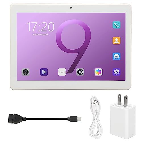 ciciglow 10 Inch Tablet, Tablet PC 3GB RAM 32GB ROM 2.0GHz Octa Core CPU, 5G WiFi Gold Tablet IPS Display 3 Card Slots 6000mAh 100‑240V (US Plug)