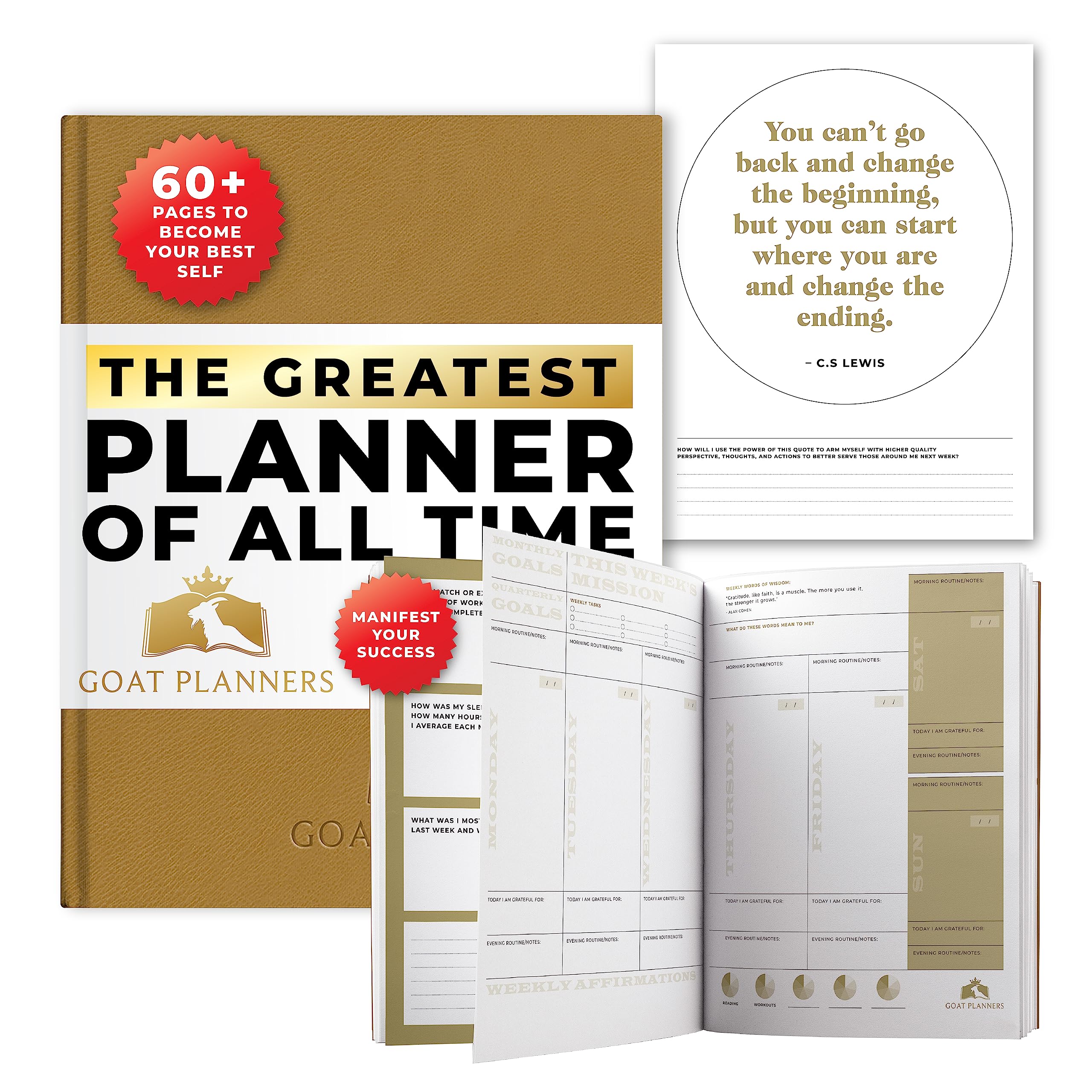 Award Winning Daily Goal Planner 2023-2024 - 90 Day Life Planning Journal - Weekly & Monthly Passion & Gratitude - Goal Setting for Women and Men – 72 pp