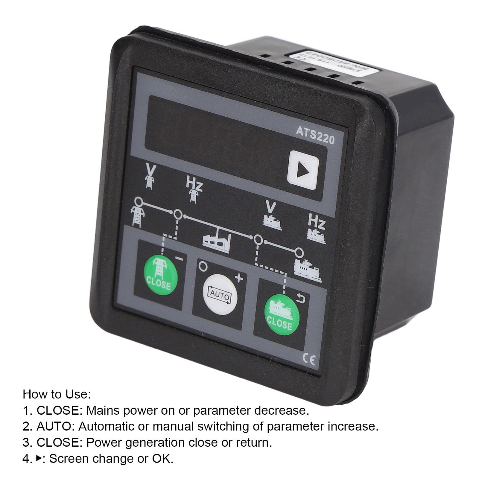 ATS Auto Transfer Switch Controller 30-300V Automatic Transfer Switch with LED Display for Power Switching Control