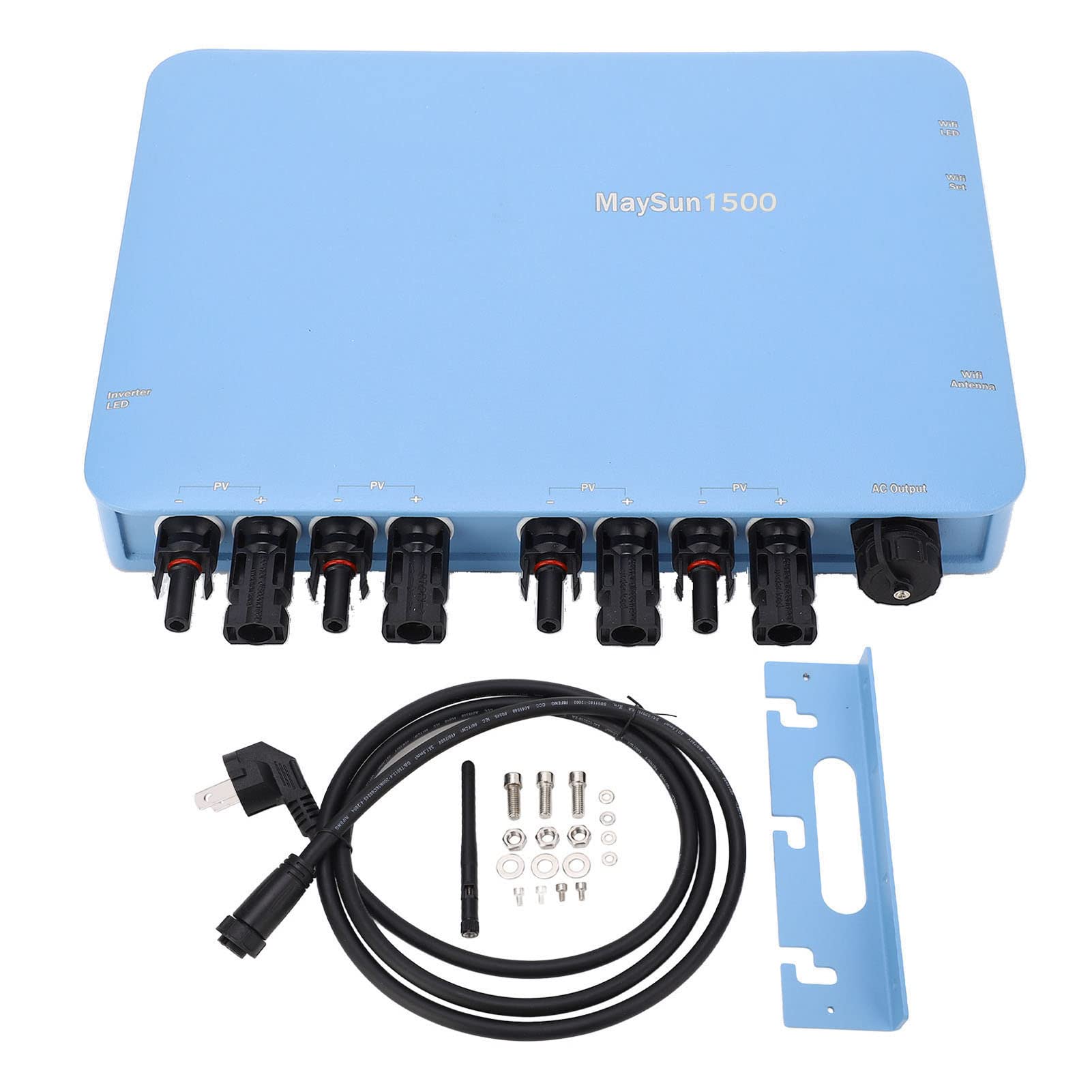 Solar Grid Tie Micro Inverter WiFi Control MPPT DC to AC 120V 230V Pure Sine Output Waterproof Solar Inverter (1500W)