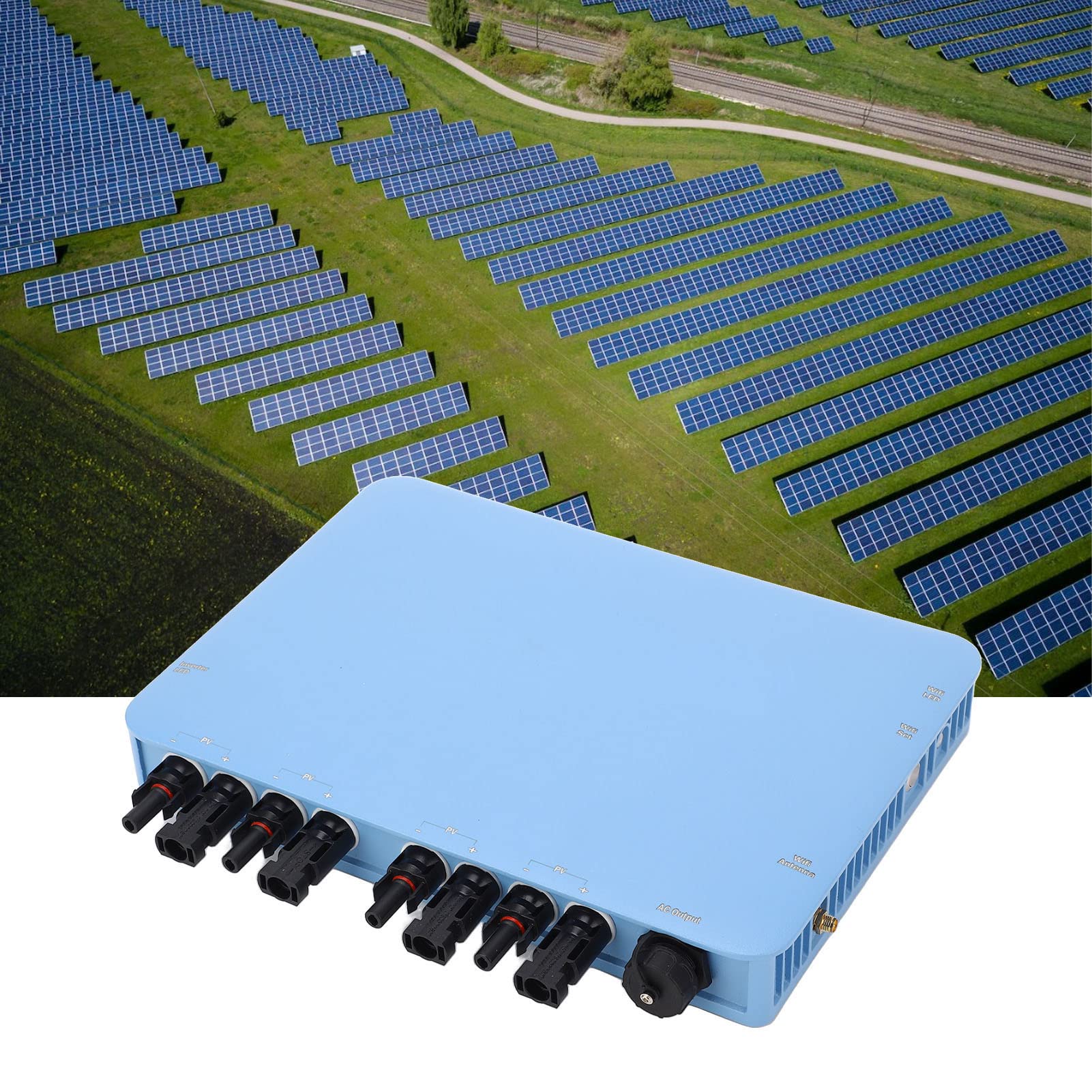 Solar Grid Tie Micro Inverter WiFi Control MPPT DC to AC 120V 230V Pure Sine Output Waterproof Solar Inverter (1500W)