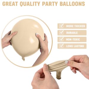 White Gold Balloons 60 Pcs, 12Inch Beige Gold Neutral Party Balloons, Matte White Ivory White Sand and Champagne Gold Latex Nude Balloons with Transparent Balloons for Boho Birthday Party Decorations