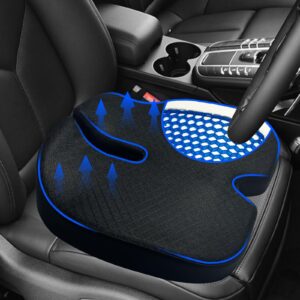 toyali upgrades x large gel enhanced memory foam car seat cushion - orthopedic coccyx,tailbone,sciatica & back pain relief - office chairs,car seat,wheelchair cushion (black)