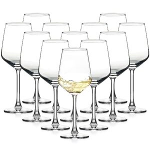 UMEIED 12oz Red Wine Glasses Set of 12, Long Stemmed Durable Crystal Clear Wine Glasses, Premium Wine Glasses, Perfect for Wine Tasting, Wedding, Party and Home