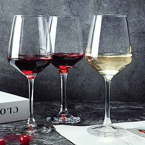 UMEIED 12oz Red Wine Glasses Set of 12, Long Stemmed Durable Crystal Clear Wine Glasses, Premium Wine Glasses, Perfect for Wine Tasting, Wedding, Party and Home