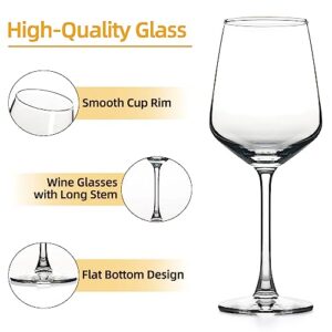 UMEIED 12oz Red Wine Glasses Set of 12, Long Stemmed Durable Crystal Clear Wine Glasses, Premium Wine Glasses, Perfect for Wine Tasting, Wedding, Party and Home