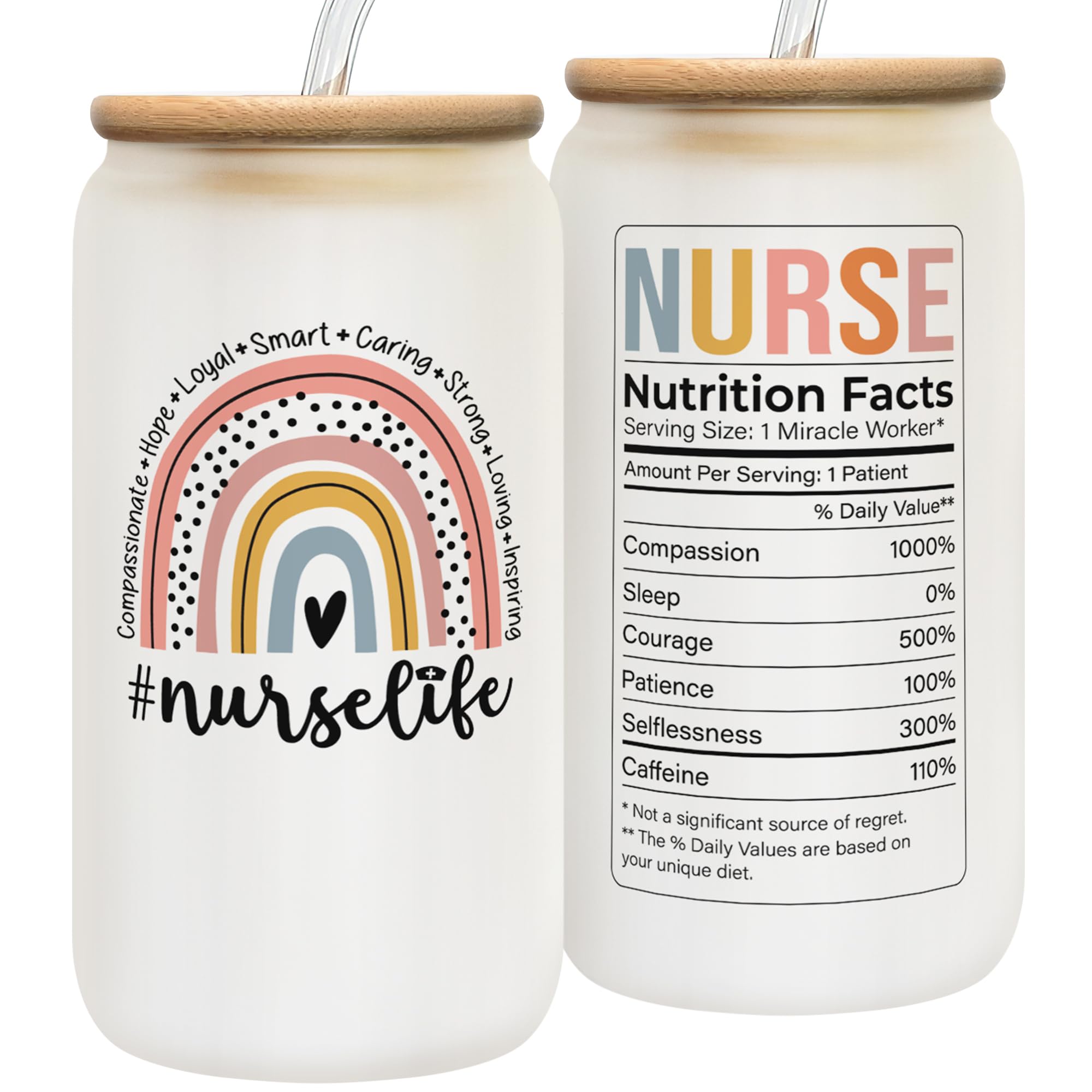 Nurse Gifts for Women - Nurses Week Gifts, Nurse Appreciation Gifts - Gifts for Nurses Women, Nursing Gifts, New Nurse, Nurses Gifts - RN Gifts for Nurses, Nurse Practitioner Gifts - 16 Oz Can Glass