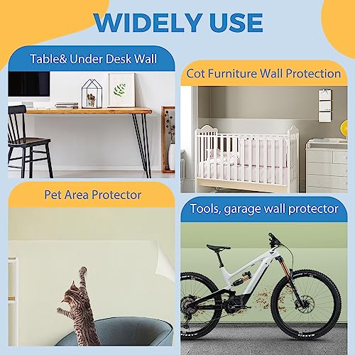 Loiion Clear Wall Protector, Non Adhesive Static Cling Removable Contact Paper, Plastic Stickers for Kitchen & Office from Trash, Chair Back, Wallpaper, Furniture, Door Scratch Dog Cat 6.6ft