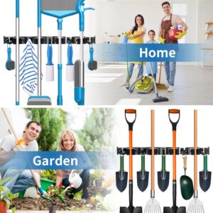 Piyl Broom Mop Holder Wall Mount, Hanger Mounted Metal Organization Garage Storage Garden Kitchen Tool Organizer for Home Goods