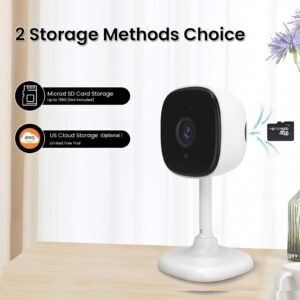 AMOROM Indoor Camera for Home Security, 3MP Pet Cameras with Night Vision, Motion Detection, Privacy Mode, 2-Way Audio, Compatible with Alexa/Google Assistant, 2.4GHz WiFi, 1 Pack