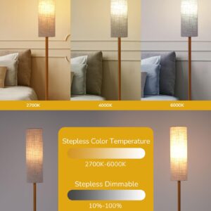 EDISHINE LED Corner Floor Lamp for Living Room, 65" Tall Standing Reading Lamp with Remote, Minimalist Dimmable Pole Lighting for Bedroom, Office, Kids Room, 9W Bulb Included, 2700K-6000K (Gold)