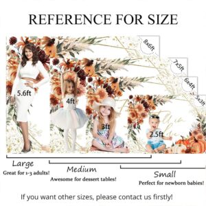 Mocsicka Fall in Love Bridal Shower Backdrop Boho Autumn Leaves Pumpkin Bride Shower Background Terracotta Flower Pampas Grass Wedding Party Banner Decoration (White, 7x5ft(82''x60''))