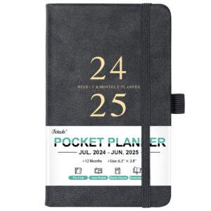 2024 pocket planner/calendar - pocket planner 2024, jan 2024 - dec 2024, pocket calendar 2024 for purse, 6.3'' × 3.8'', elastic bound, bookmark, inner pocket, agenda planner with pen holder