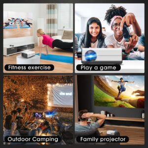 ENUOSUMA Mini WiFi Projector 7500L, 2023 Upgrade Portable Video Projector with Synchronize Smartphone Screen for Home Outdoor, Movies Projector Support 1080P, Compatible with iOS/Android/HDMI/USB/AV