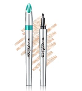 eyebrow pencil eyebrow microblading pen - eyebrow pen micro 4 point brow pen lift & snatch, brow pencil long-lasting, waterproof & smudge-proof, eye makeup for glossier brow flick (light brown)