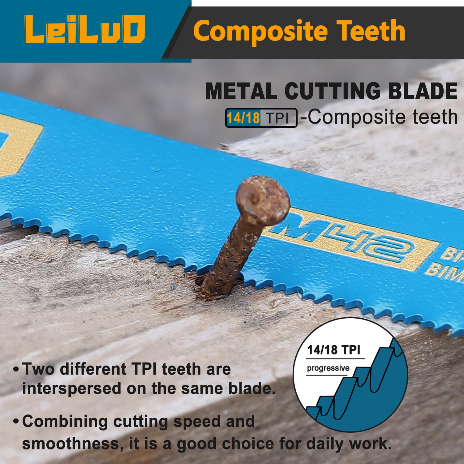 LEILUO 6-Inch 14/18 TPI Metal Cutting Reciprocating Saw Blades 10 Piece Bi-Metal Sawzall Blades with Storage Case