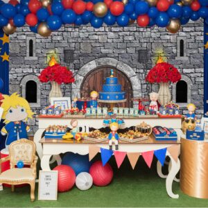 Tranqun Medieval Party Decorations Medieval Castle Backdrop Knight Decorations Castle Wall Backdrop Keepers of The Kingdom Decorations for Medieval Themed Party Supplies(7 x 5 ft)