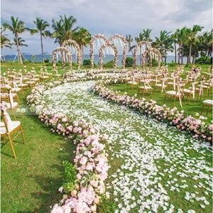 JUPOZOP 1000 PCS Artificial Fake Rose Petals for Wedding, Romantic Night for Her/Him Set, Engagement, Flower Decorations, Event, Party, in Bulk（Ivory）