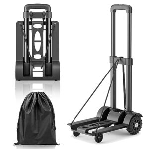 Folding Hand Truck,110 lbs Dolly Cart with Wheels for Moving, Solid Construction Utility Cart Compact and Lightweight for Moving/Shopping/Travel/Office Use