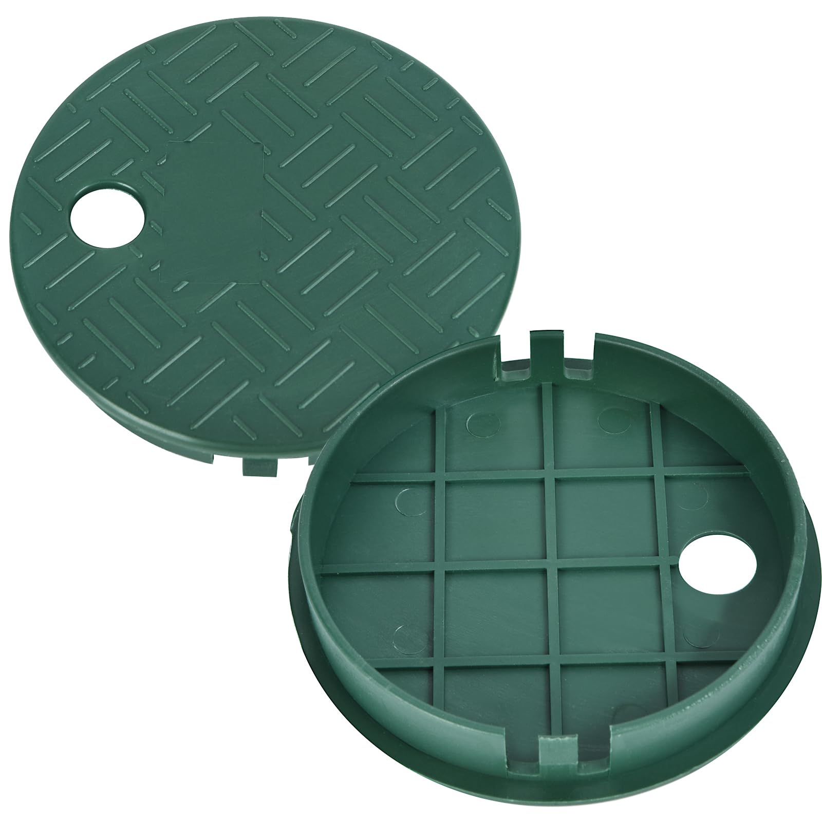 Aleybloodes 2 Pcs Sprinkler Valve Box Cover, Valve Box Cover Lid for Outdoor Sprinkler Irrigation Control Water System Lawn，Compatation with ID 5.5" OD 6" Sprinkler Valve Box (6 inch)