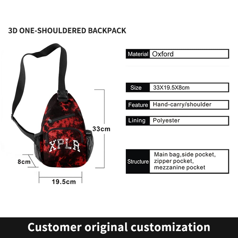 WZSMHFT XPLR Shatter Red Tie Dye Merch Backpack Three Piece Travel Backpack Fashion Daypack (Suit1)