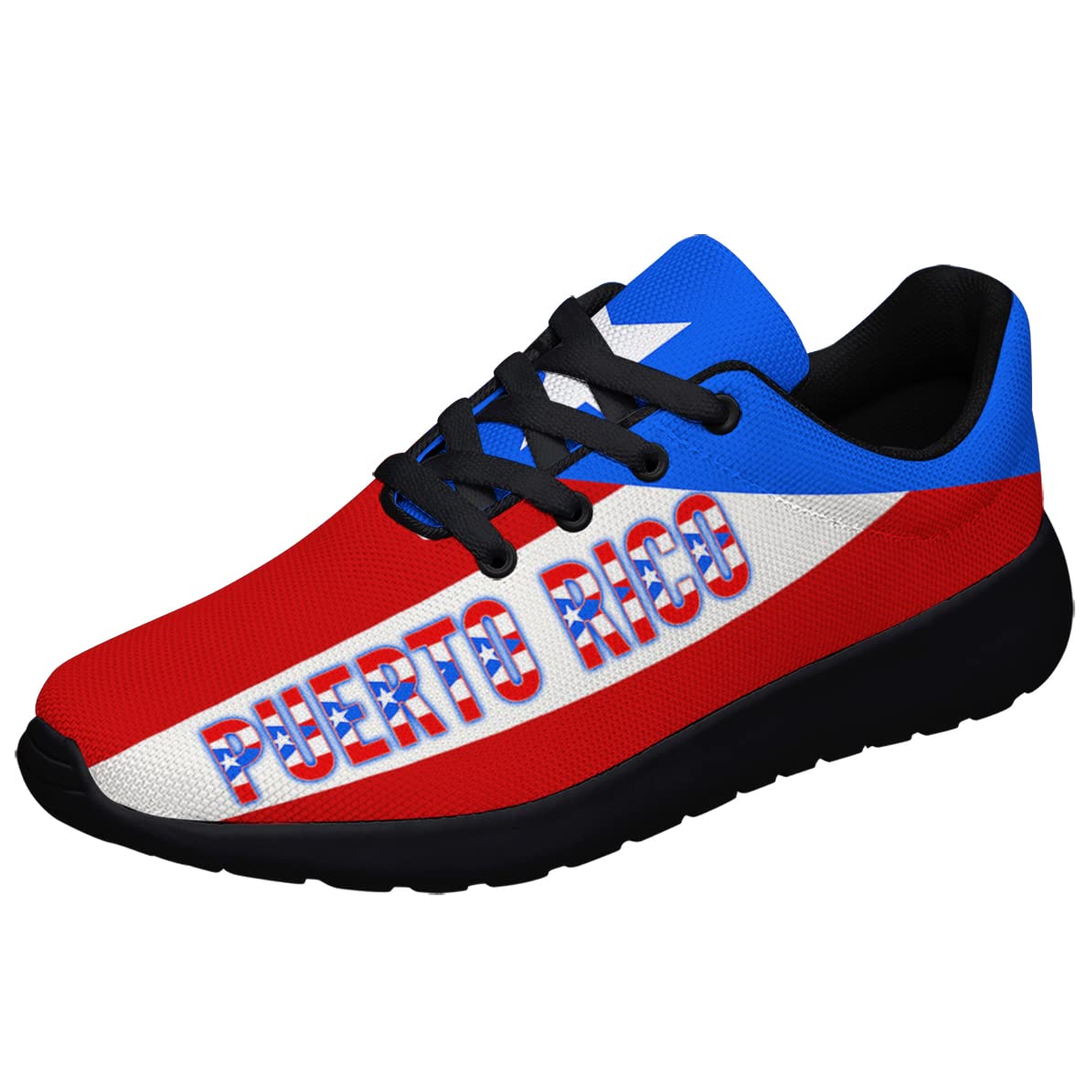 Puerto Rico Shoes Mens Womens Running Tennis Shoes Athletic Casual Puerto Rico Flag Sneakers Gifts for Friends Black Size 11