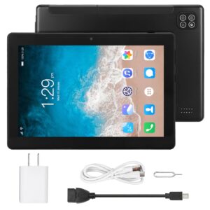 GLOGLOW Smart Tablet, GPS Tablet 8800mAh 8+20MP 6GB＋128GB Storage 4GLTE with OTG Cable for Reading for Recreation (Black)