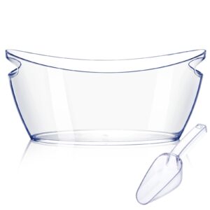 barafat ice buckets for parties (5.5l)& ice bucket scoop, clear acrylic champagne bucket, drinks beverage tub for cocktail bar, wine, beer, soda