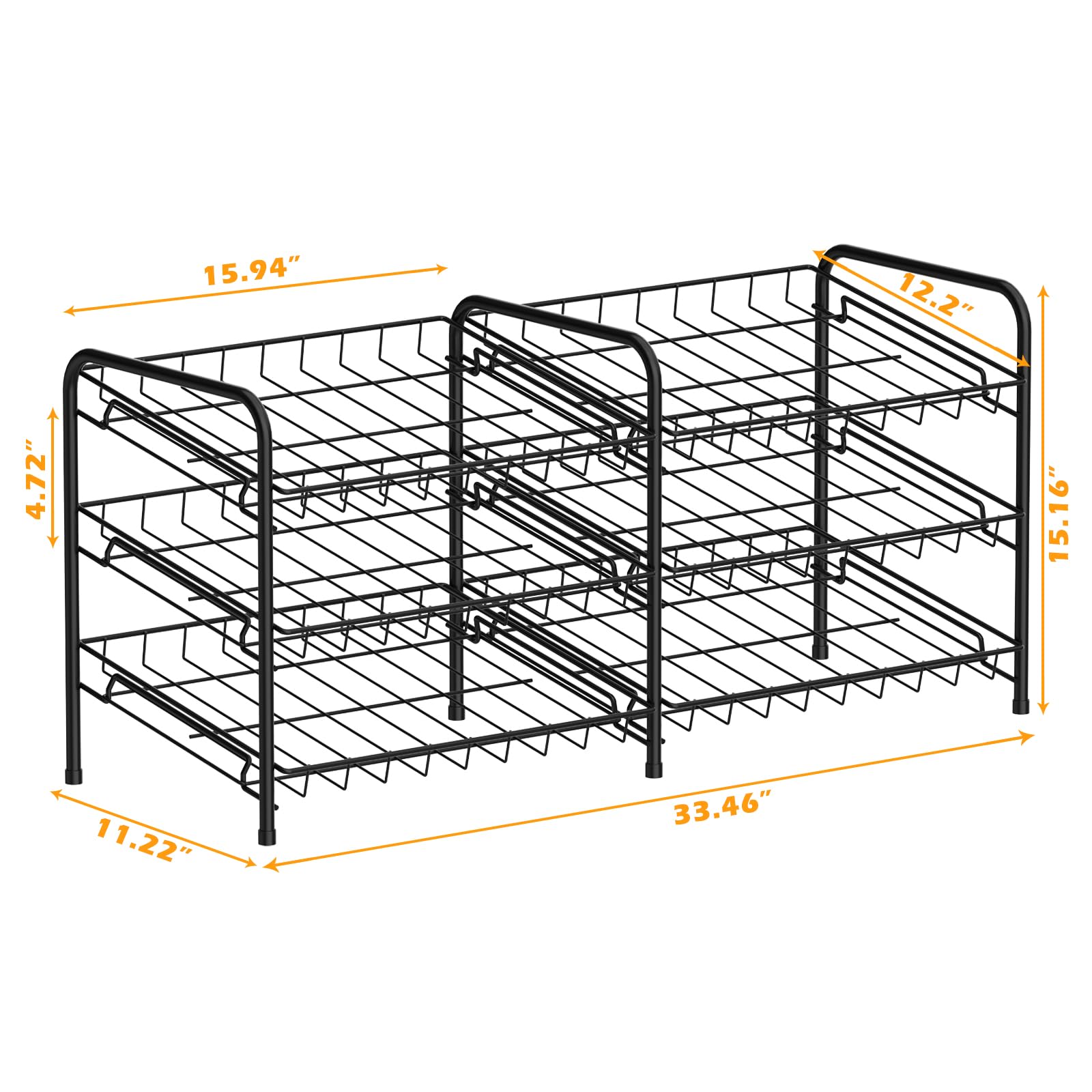 Can Rack Organizer, Can Storage Rack, Can Organizers and Storage for Pantry, Stackable Can Storage Dispenser for Kitchen Pantry Cabinet, Black