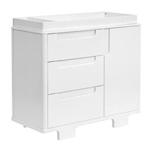 babyletto yuzu 3-drawer dresser in white, greenguard gold certified