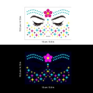 Glow In The Dark Tattoos for Adults, Blacklight Neon Glow Temporary Tattoos Makeup Butterfly Tattoos Stickers for Halloween Glow In The Dark Party Supplies