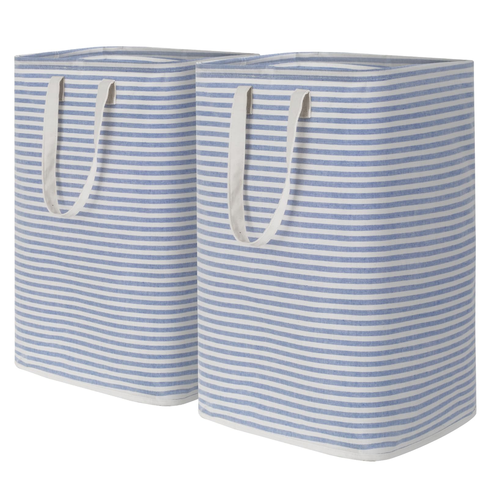 Lifewit 2 Pack Laundry Hamper Large Collapsible Laundry Baskets, Freestanding Waterproof Clothes Hamper with Easy Carry Handles in Laundry Room Bedroom Bathroom College Dorm for Adults, Blue, 2 x 75L