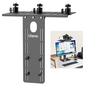 jusmo ulanzi ls16 vesa camera mount dslr monitor top shelf, aluminum, black, 3 ballhead