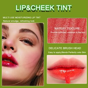 6 Colors Lip Tint Stain Set,Korean Velvet Water Lip Tint,Natural Lip and Cheek Tint, Long lasting Non-Stick Cup Waterproof Lip Tint Makeup