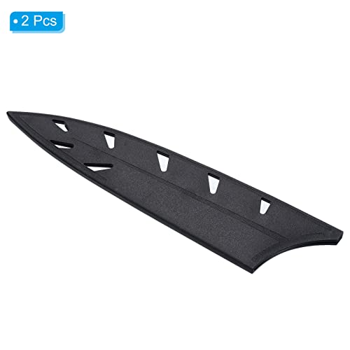 PATIKIL Plastic Safety Knife Cover Sleeves for 8" Chef Knife, 2 Pack Knives Edge Guard Blade Protector Universal Knife Sheath for Kitchen, Black