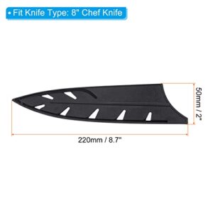 PATIKIL Plastic Safety Knife Cover Sleeves for 8" Chef Knife, 2 Pack Knives Edge Guard Blade Protector Universal Knife Sheath for Kitchen, Black