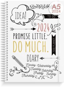 burde planner 2024 doodle | 11 december 2023 - 5 january 2025 | 8,3x5,8 in a5 format | 12 month diary | weekly planner monthly & yearly overview | hardcover, thick paper