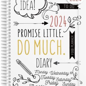 Burde Planner 2024 Doodle | 11 December 2023 - 5 January 2025 | 8,3x5,8 IN A5 Format | 12 Month Diary | Weekly Planner Monthly & Yearly Overview | Hardcover, Thick paper