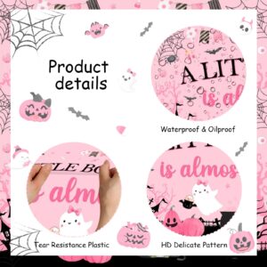 Halloween Baby Shower Decorations for Girl, A Little Boo is Almost Due Baby Shower Decorations, Halloween Balloon Garland with Baby Boxes for Pink Black Little Boo Party Decor