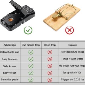 Dvcindy Mouse Traps Indoor for Home Small Mouse Trap for House Mice Snap Trap Effective Sanitary Quick Mouse Catcher - 12 Pack